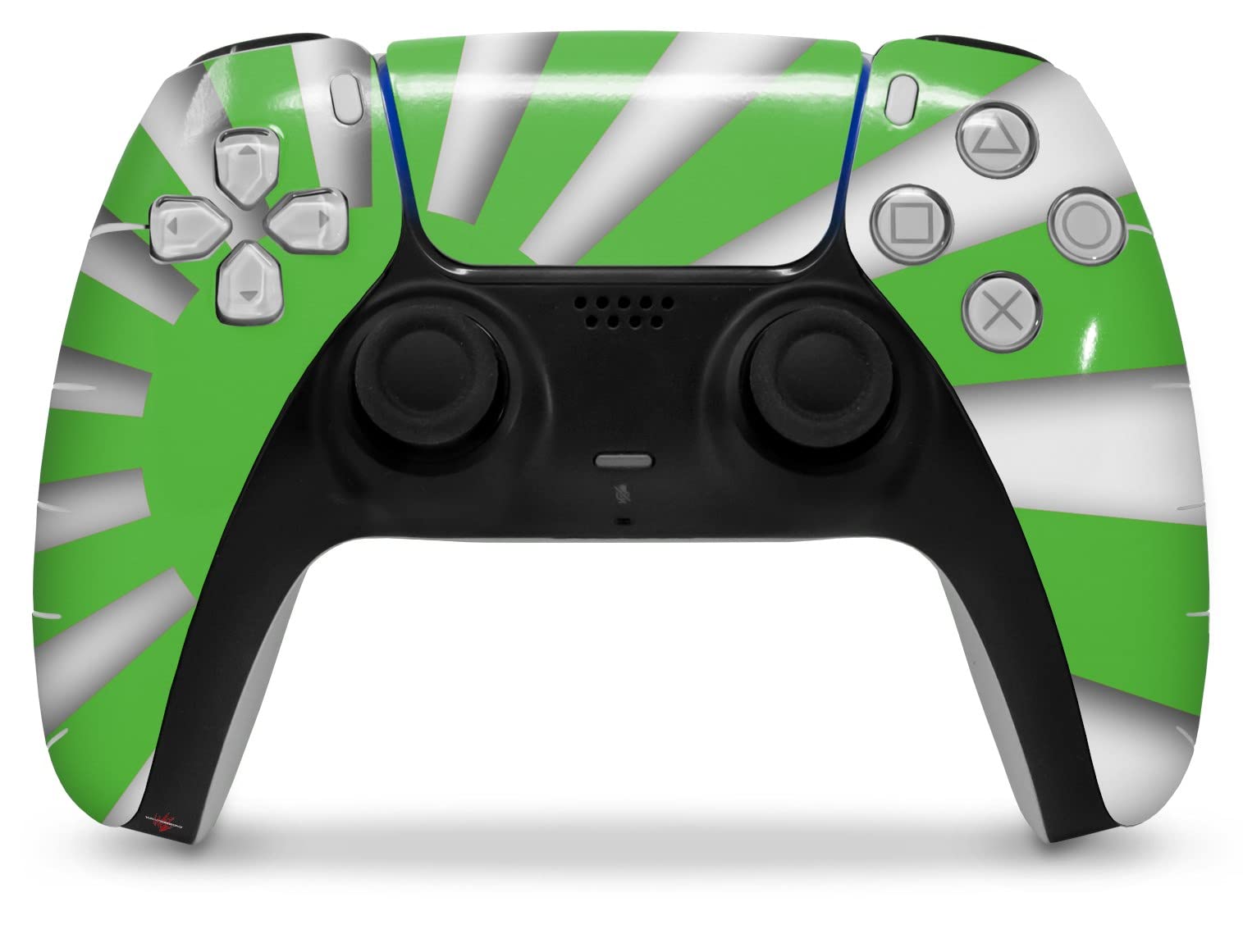 WraptorSkinz Skin Wrap compatible with Sony PS5 DualSense Controller Rising Sun Japanese Flag Green (CONTROLLER NOT INCLUDED)