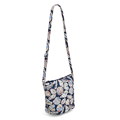 Vera Bradley Women's Cotton Bucket Crossbody Purse, Morning Shells - Recycled Cotton, One Size