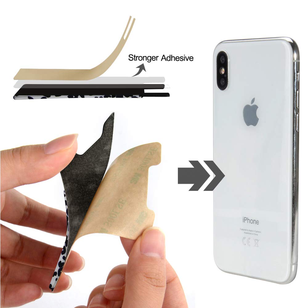 SHANSHUI Phone Wallet, 2 Pack Lycra Phone Card Holder Stick On Wallet Card Holder Pocket Compatible for iPhone, Android and All Smartphones-White Cheetah