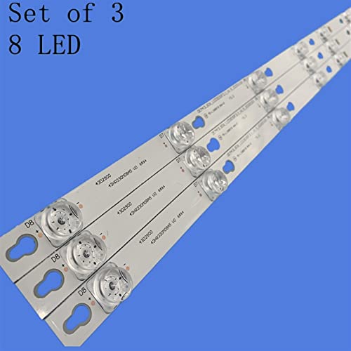 SENHE Led Backlight L43P1-F 4C-LB4308-ZM02J TOT_43D2900_3X8_3030C_d6t-2d1_4S1PX2 Rev.V2 TV 8 Lamps 6V Compatible with TCL D43A810 U43P6046