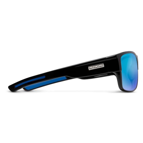 Suncloud Range Polarized Sunglasses β 100% UV Protection β Comfortable Fit, Trendy Design β for Men & Women β Black + Polarized Blue Mirror Lenses