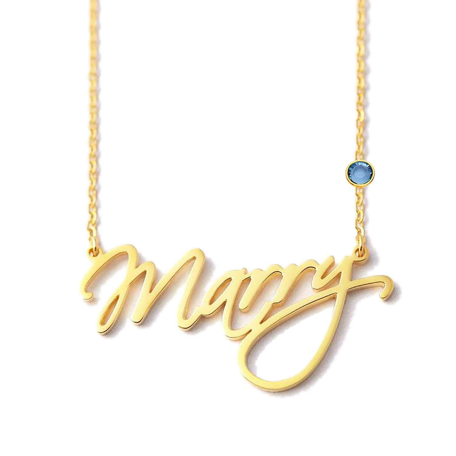 WENSDIA Personalized Names Custom Name Necklace Pendant,18K Gold Plated Nameplate Personalized Jewelry Name Chain Gift for Women (Style 2 18")