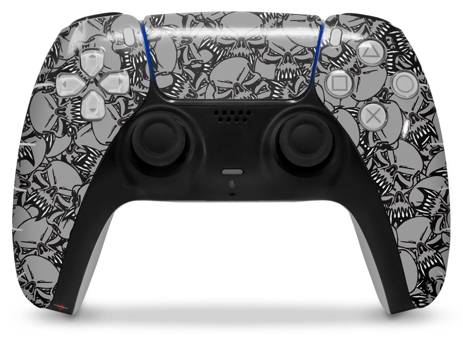 WraptorSkinz Skin Wrap compatible with Sony PS5 DualSense Controller Scattered Skulls Gray (CONTROLLER NOT INCLUDED)
