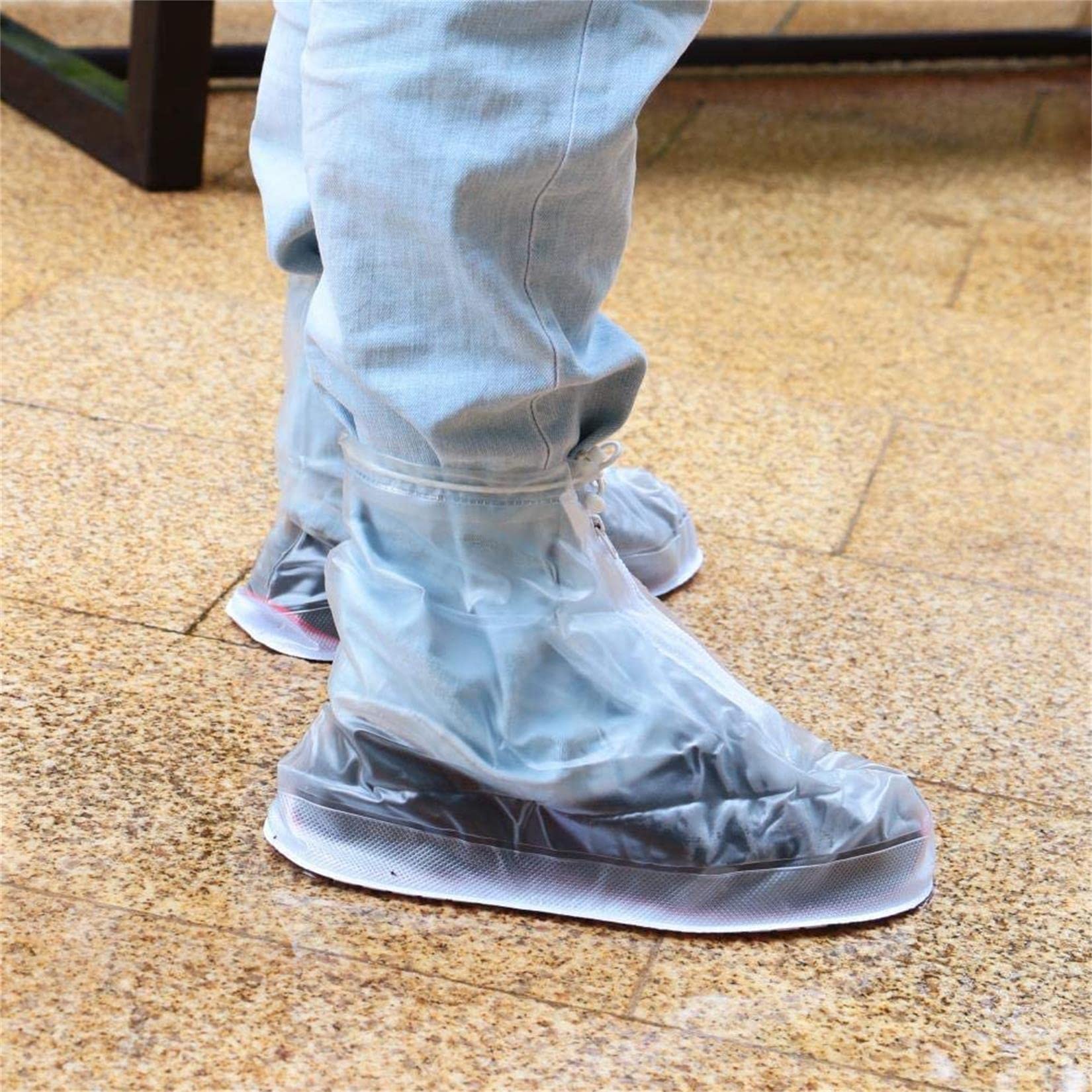 Whose Lemon Rain Boot Waterproof Shoes Cover Women Men Kids Reusable PVC Rubber Sole Overshoes Galoshes XL