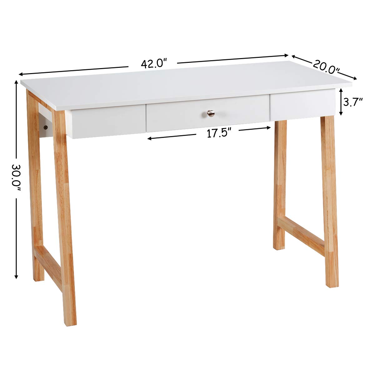 Tangkula Computer Desk with Storage Drawers, Makeup Vanity Table, Writing Study Desk for Home Office, Dressing Table