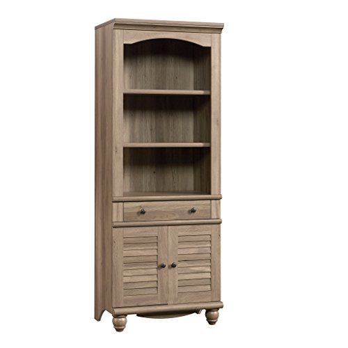 Sauder Harbor View Library with Doors, Salt Oak finish
