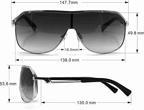 Southpole mens 5012sp Handsome UV Protective Metal Shield Sunglasses for Men Trendy Gifts Men 148 mm, Gold & Black, mm US