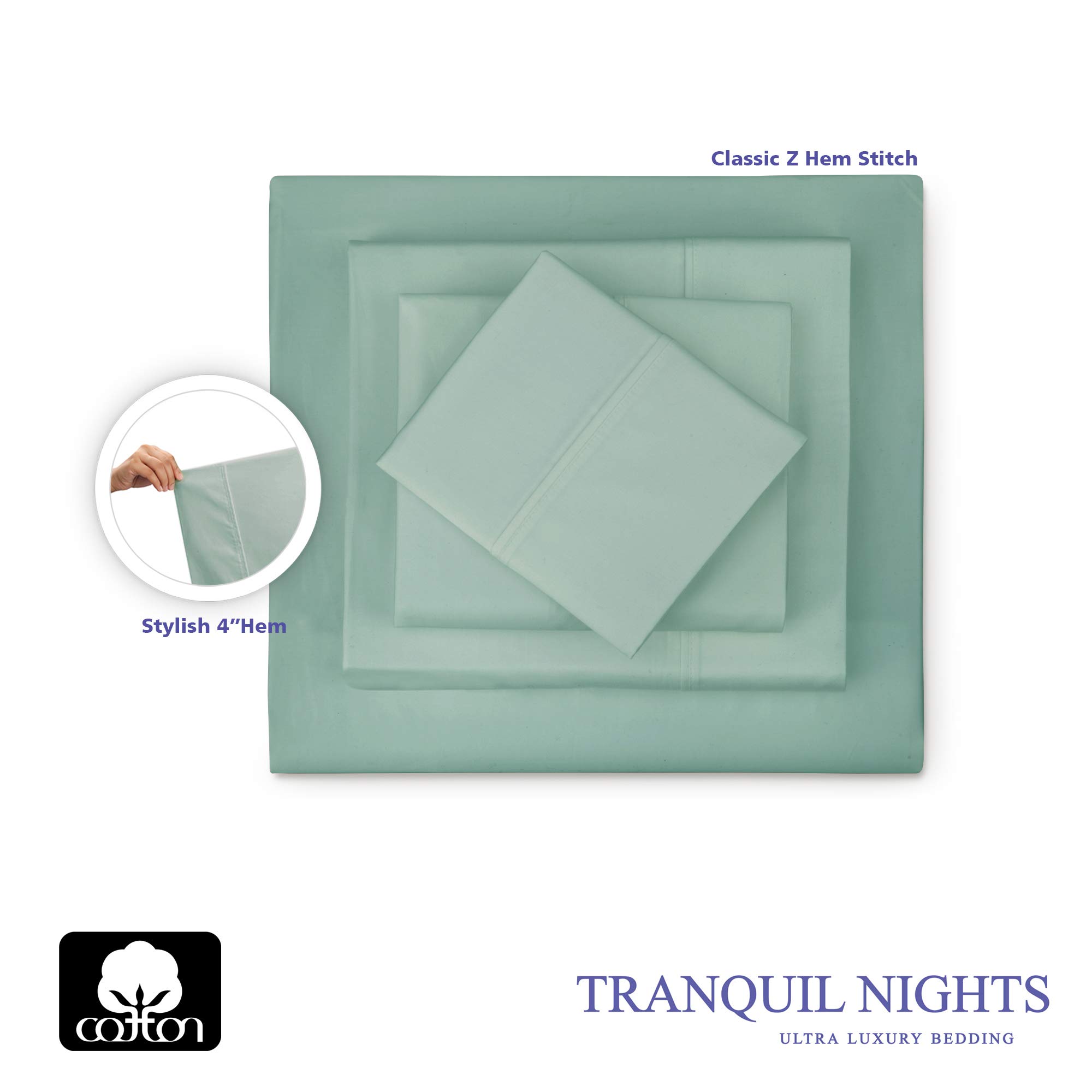TRANQUIL NIGHTS - 600 Thread Count 100% Cotton Bed Sheet Set, 4-Piece Taupe Queen Size Sheets, Soft & Silky Sateen Weave Luxury Bedding, Deep Pocket Sheets to Fit Upto 17" Mattress