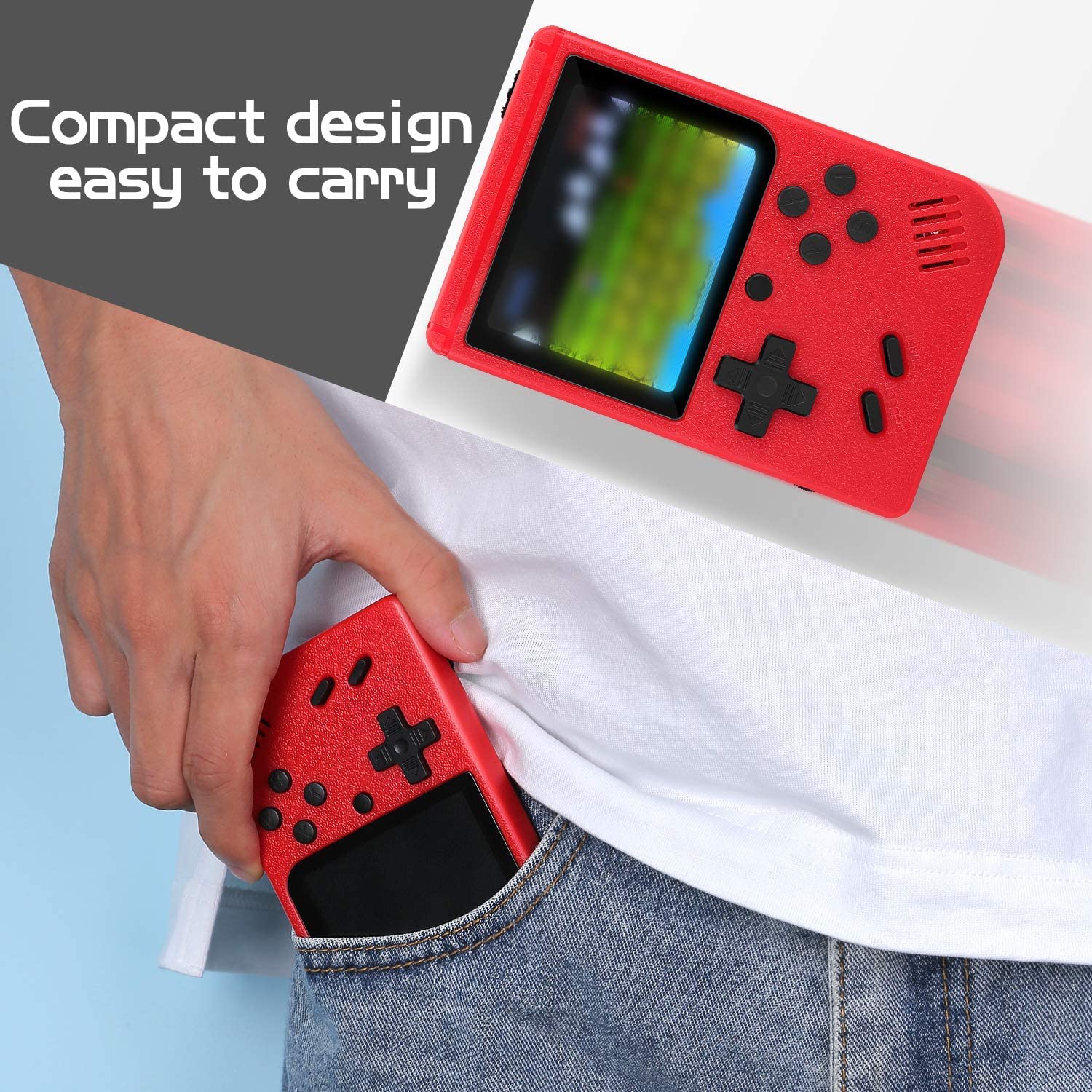 Retro Handheld Game Console, Retro Game Console with 500 Classical Games, 3.0-Inch Screen, Retro Handheld Games Support for Connecting TV & Two Players, Gifts for Kids & Adults