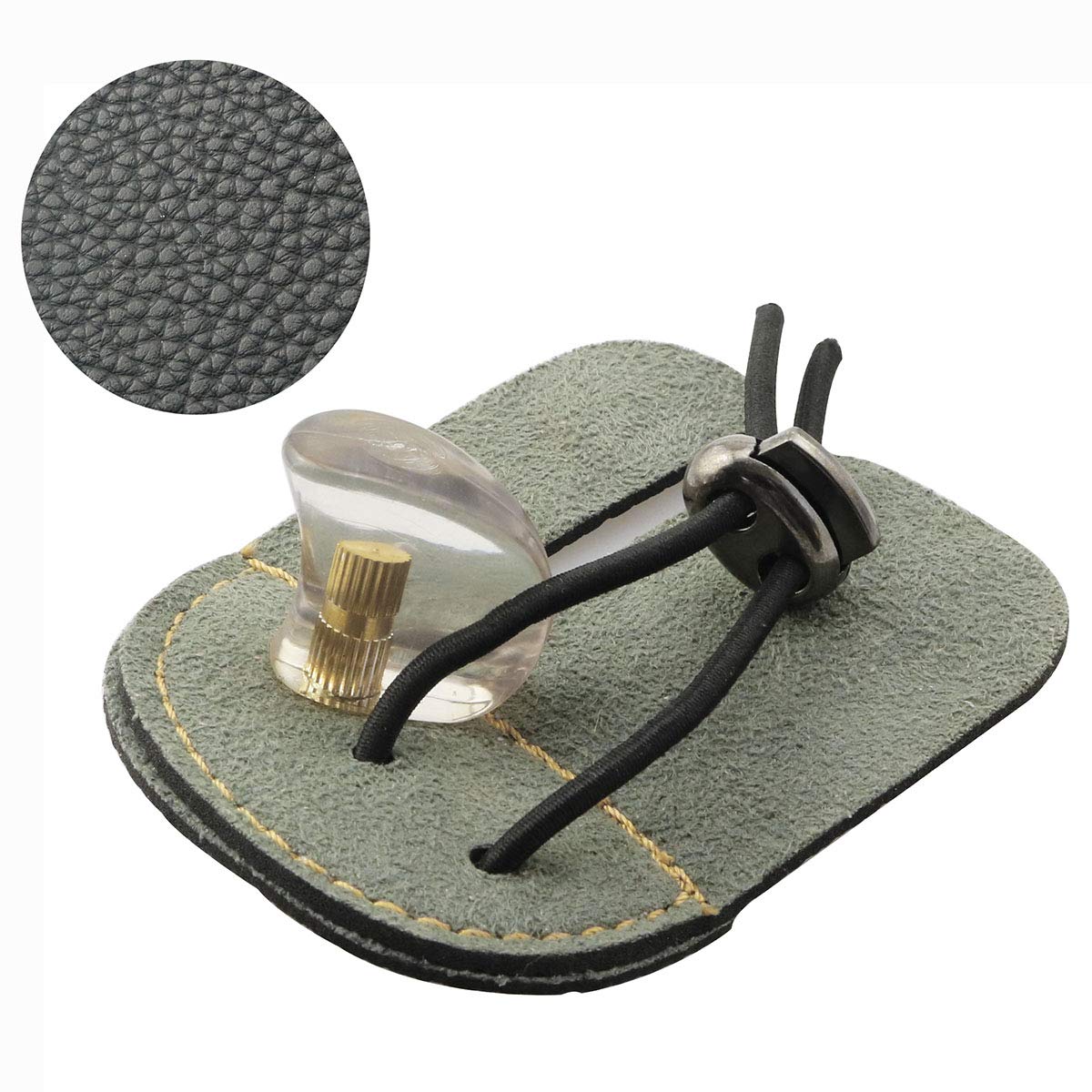 ZRM&E Cow Leather Right Handed Archery Finger Tab for Recurve Bows, Fingers Protector, Shooting Practice Gear, Black