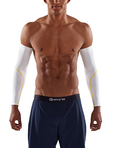 Skins Essentials Compression Arm Sleeves, White, Medium