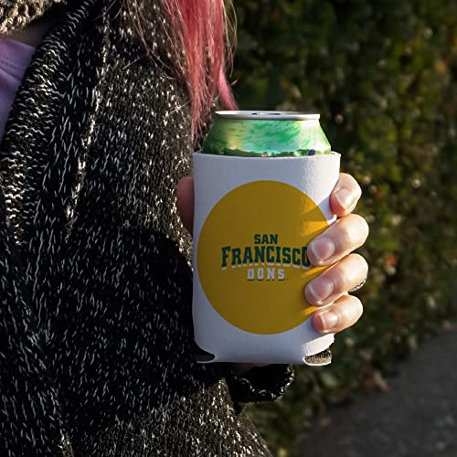 University of San Francisco Secondary Logo Can Cooler - Drink Sleeve Hugger Collapsible Insulator - Beverage Insulated Holder