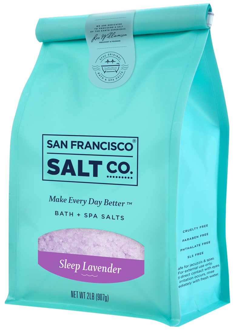 Sleep Lavender Bath Salts 2 lb. Luxury Gift Bag by San Francisco Salt Company