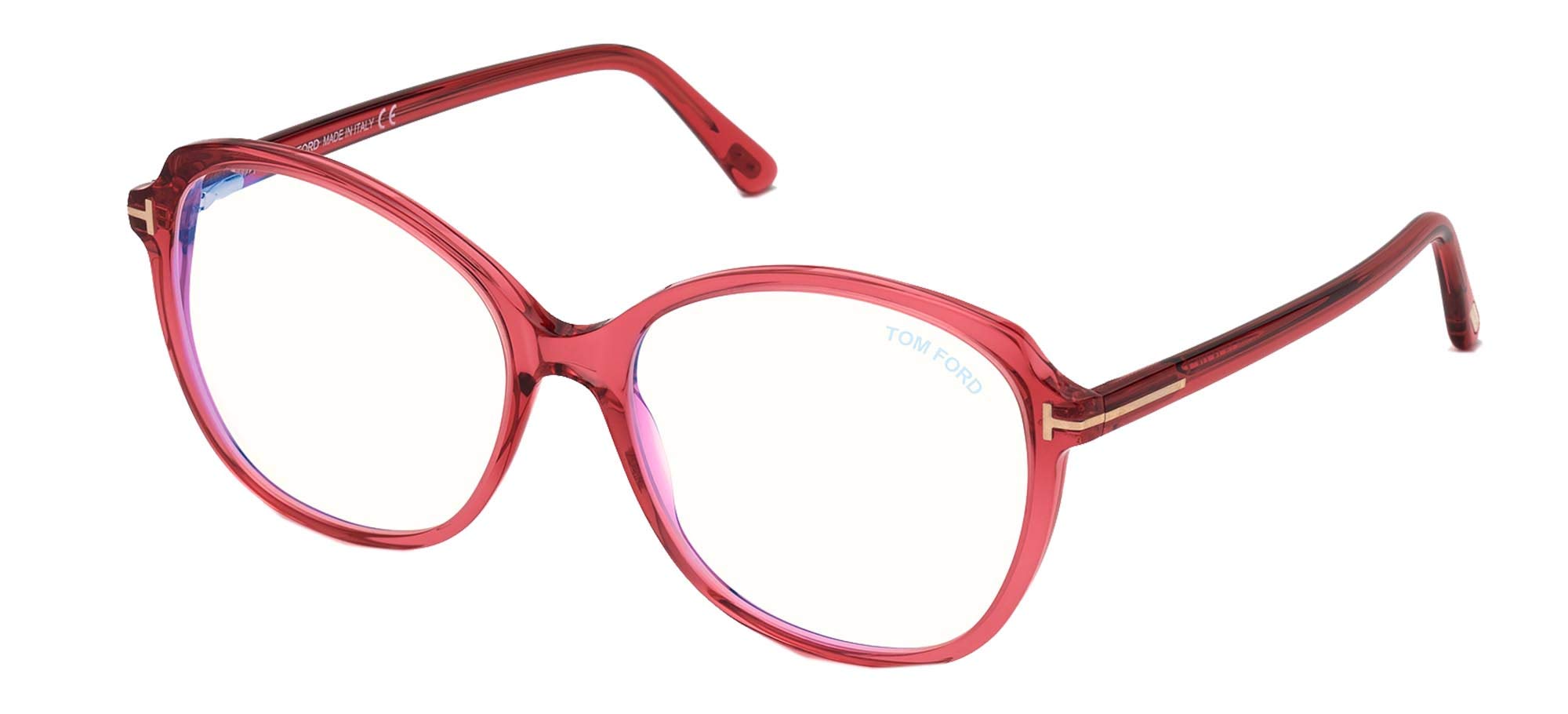 Tom Ford FT 5708-B BLUE BLOCK Shiny Red/Blue Filter 57/17/140 women Eyewear Frame