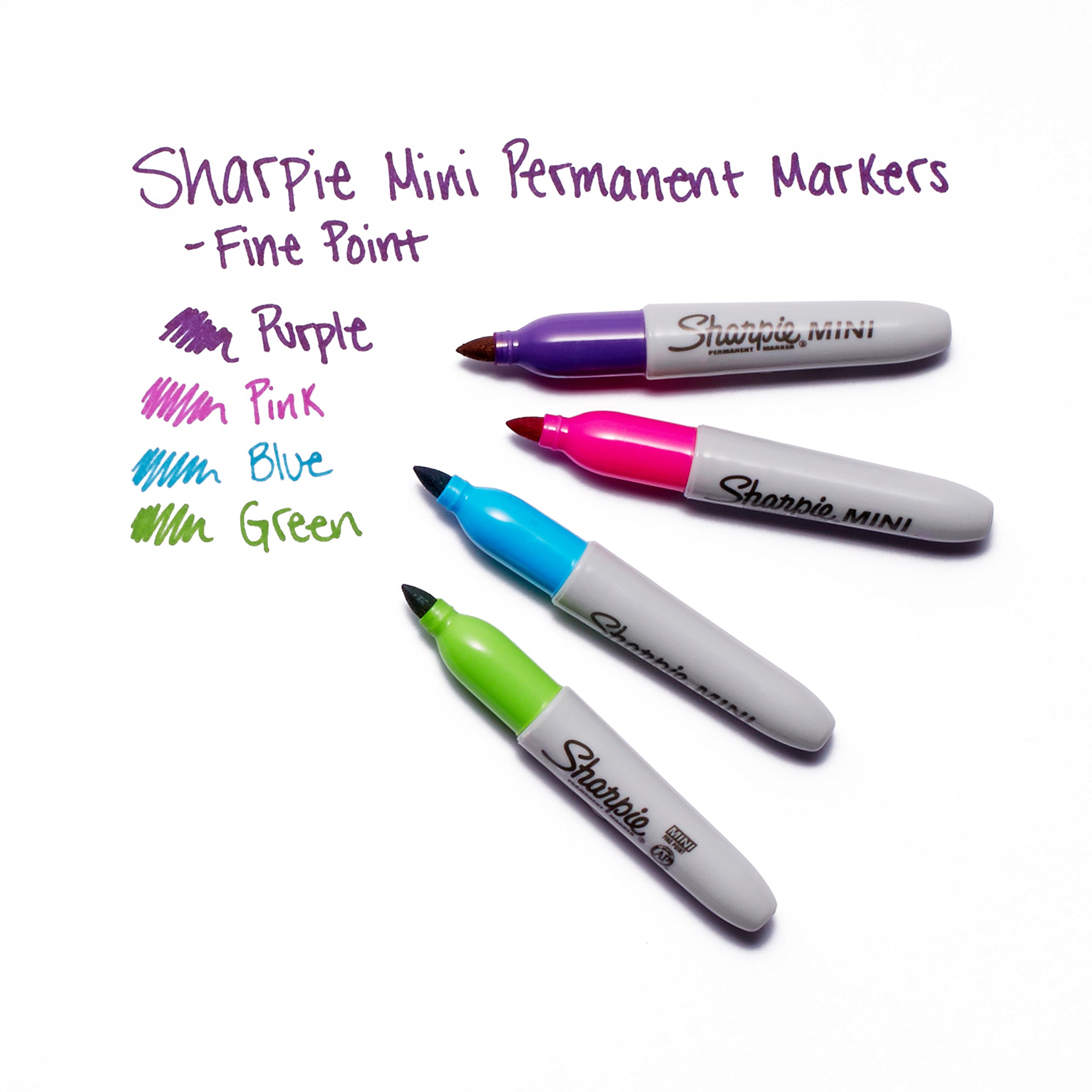 SHARPIE 35108PP Mini Permanent Markers, Fine Point, Vibrant Colors, 4 Count