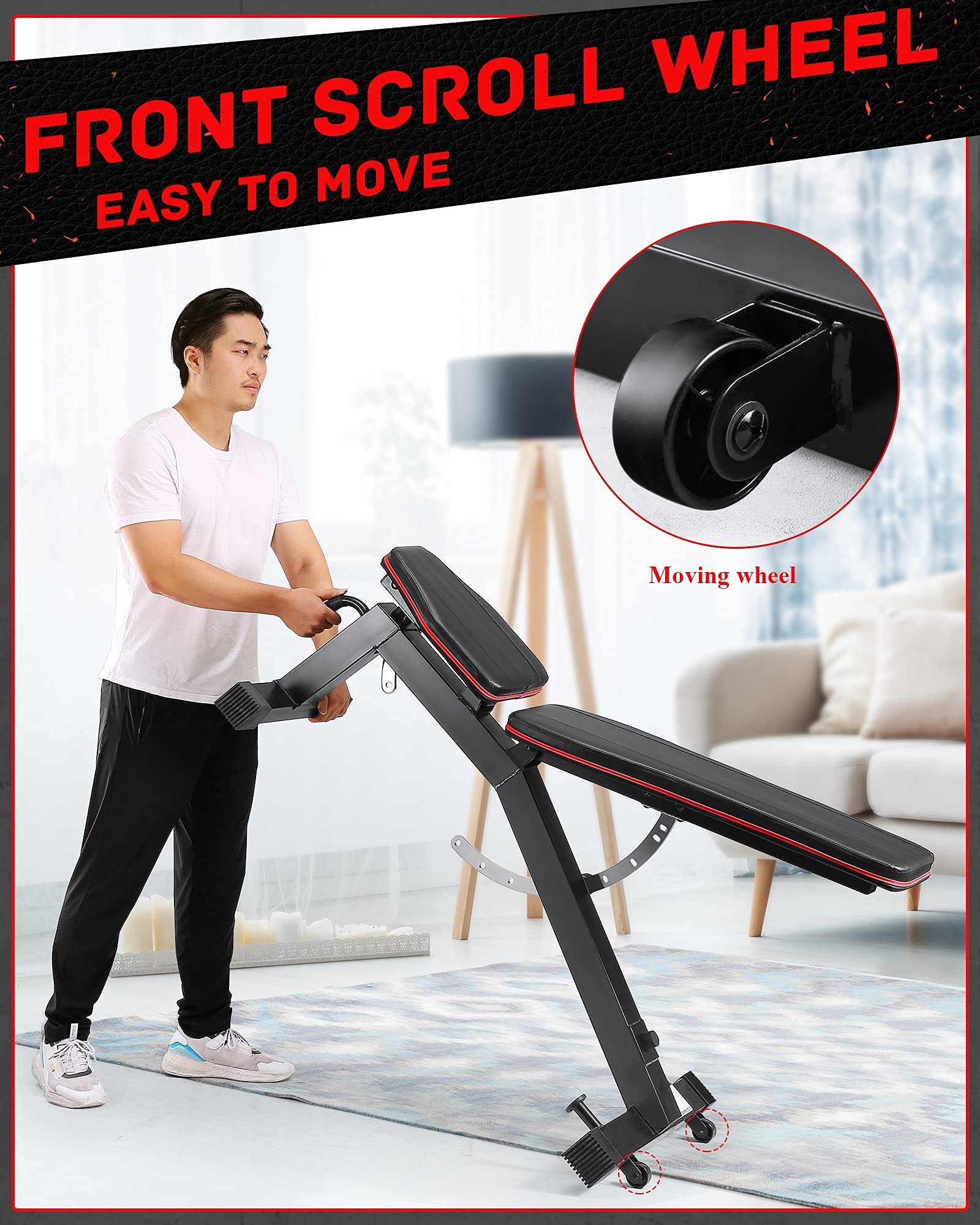 Weight Bench Adjustable Weight Bench With 1000lbs Load Capacity 9+3 Levels Adjustable For Strength Training Resistance Body Exercise For Home Gym Indoor Workout