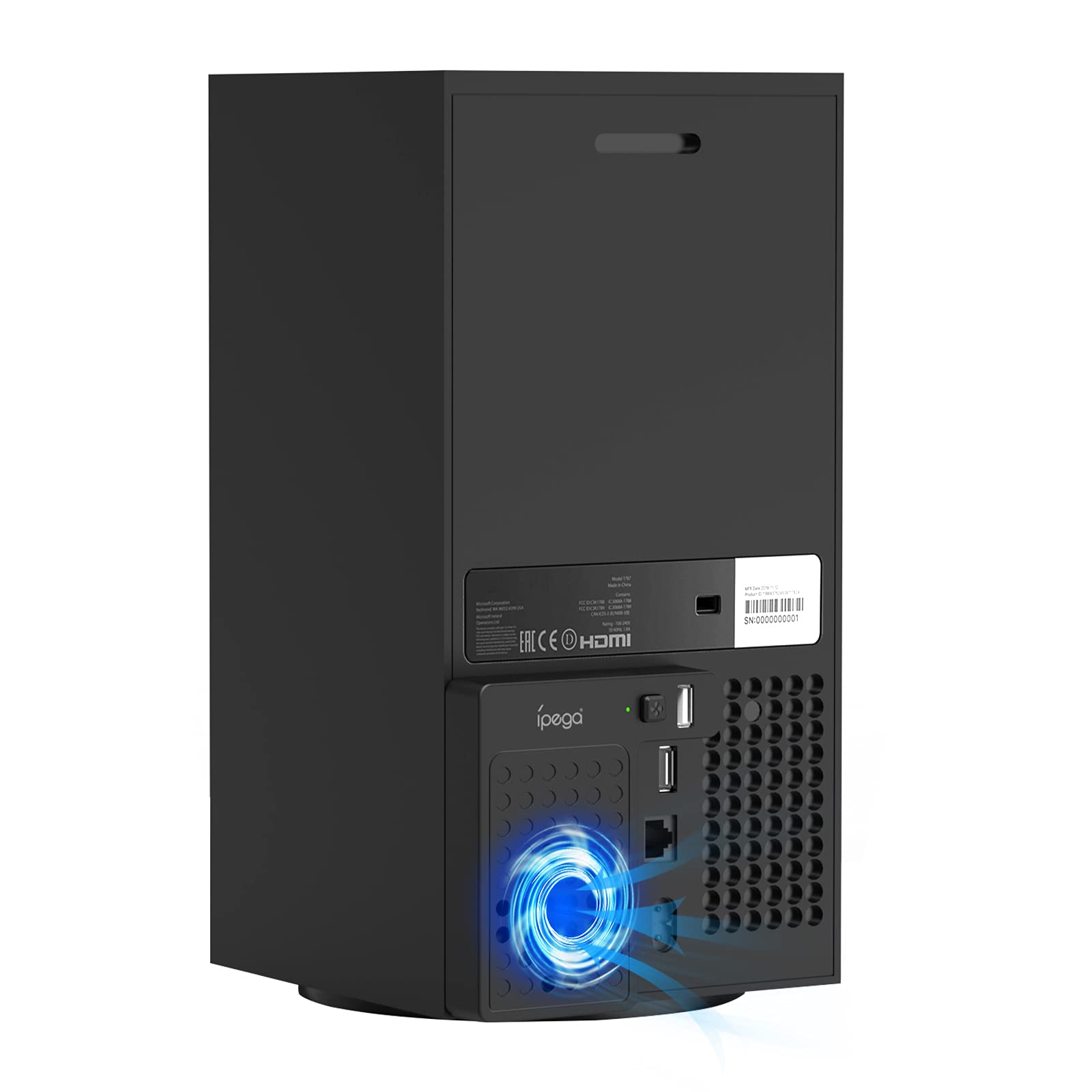 Vertical Cooling Fan for Xbox Series X, USB Powered Cooling Fan Cooler Standing Mount with USB Hub Port, On/Off Switch, Compatible with Xbox Series X Console