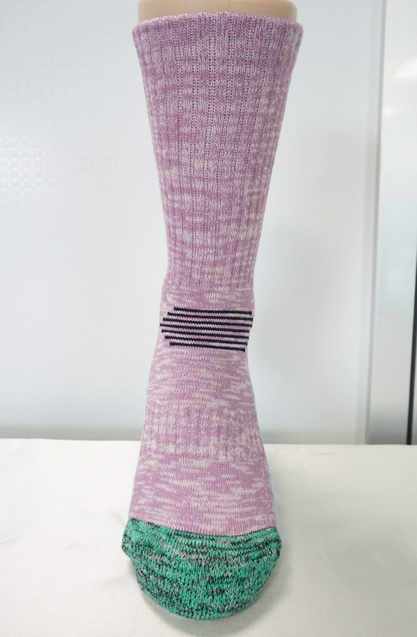 SEOULSTORY7 5Pack Women's Multi Performance Padded Hiking/Outdoor Crew Socks Year Round Design2-5Pair Purple/Light Gray/Light Blue/Pink/Beige Medium