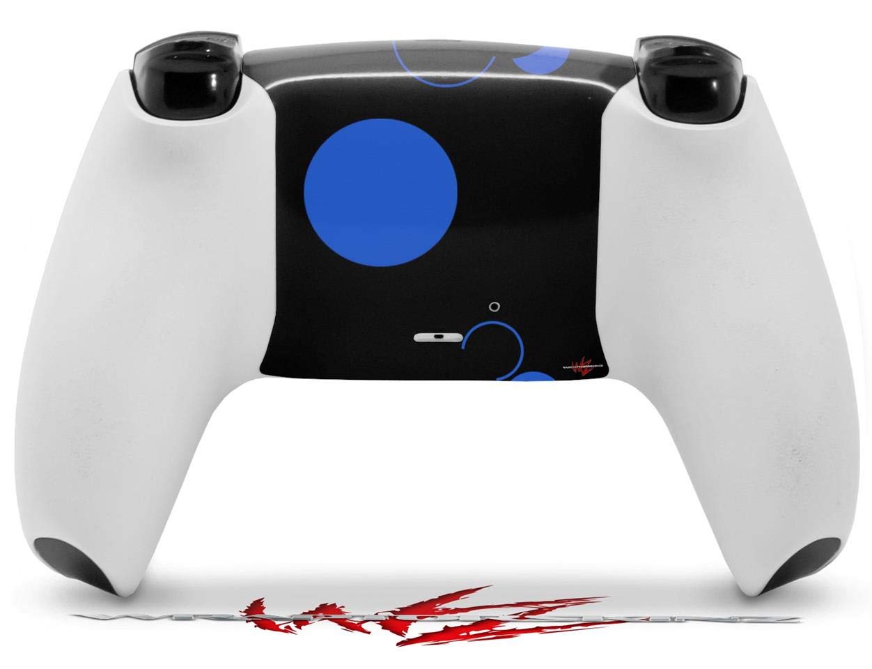 WraptorSkinz Skin Wrap compatible with Sony PS5 DualSense Controller Lots of Dots Blue on Black (CONTROLLER NOT INCLUDED)