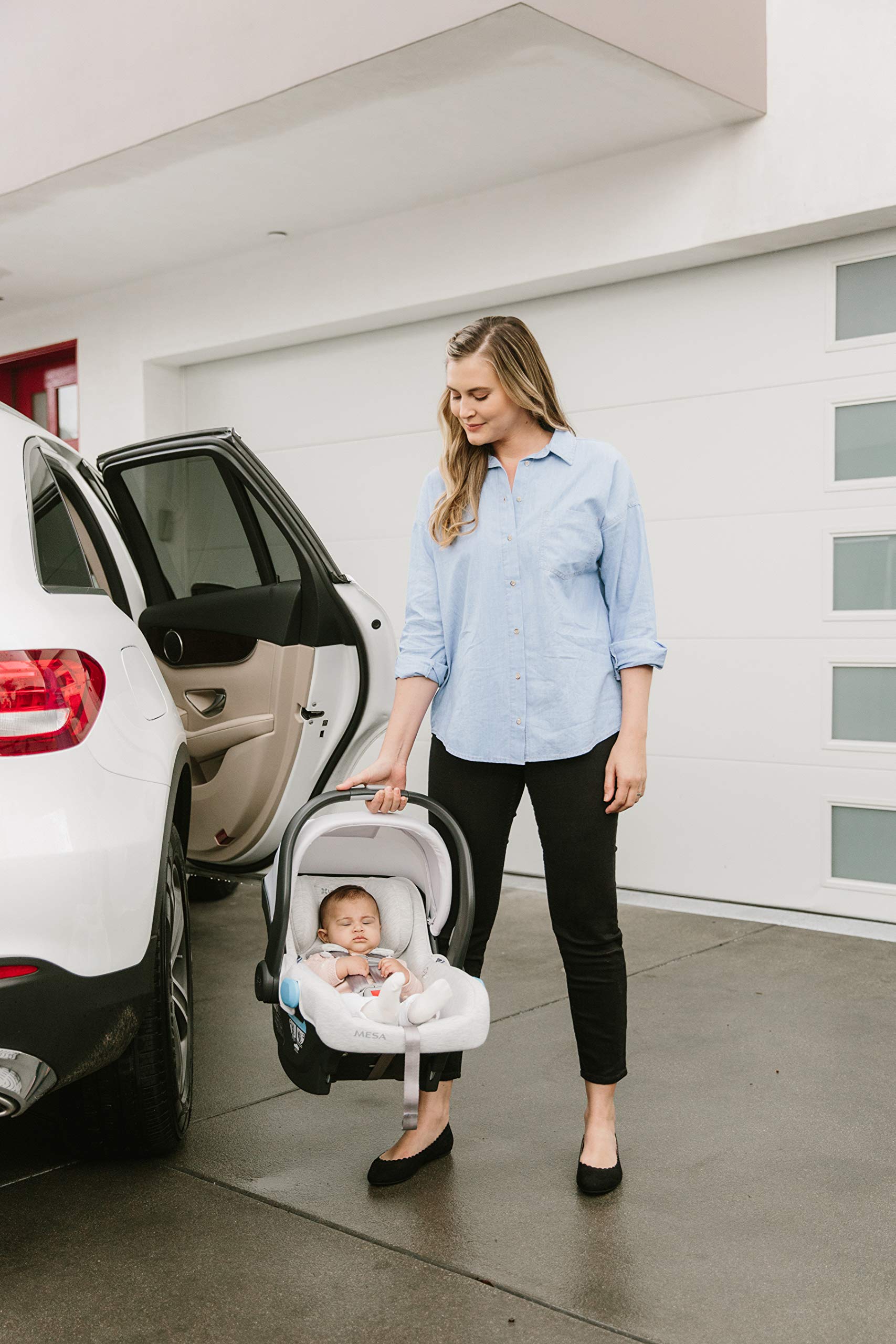 UPPAbaby MESA Infant Car Seat - Henry (Blue Marl) Wool Version + Travel Bag for MESA
