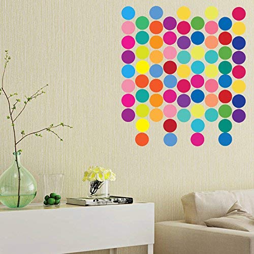 Wall Stickers for Bedroom Living Room, Polka Dot Wall Decals for Kids Boys and Girls, Multicolor 2inch (140 Circles)
