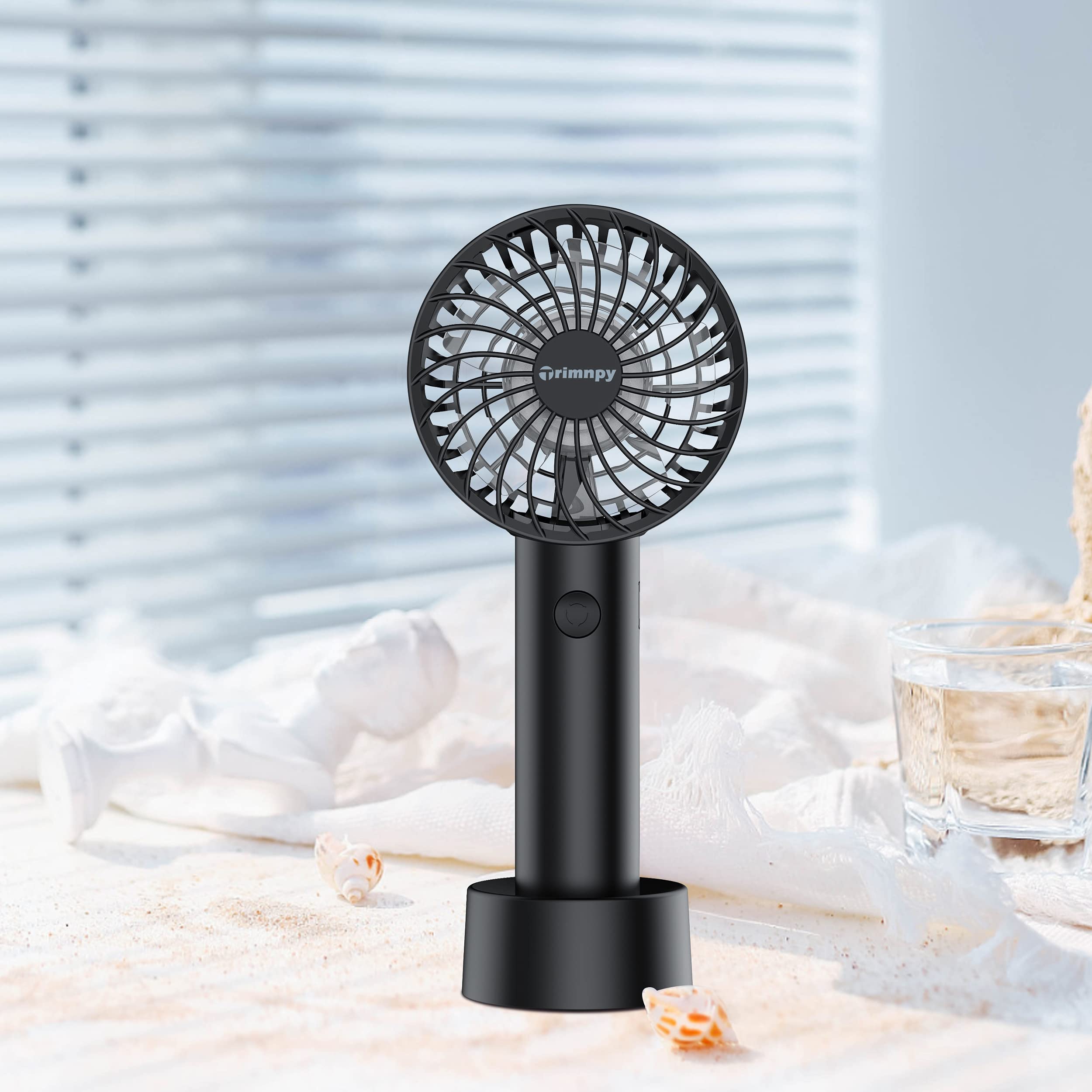 Super Small Portable Handheld Electric Fan Personal USB Rechargeable Battery Operated, Stroller/Desk Table Hands Free Mini Fan, Big Capacity Powerful Cooler Fan, Pocket Size for Outdoor Travel Camping