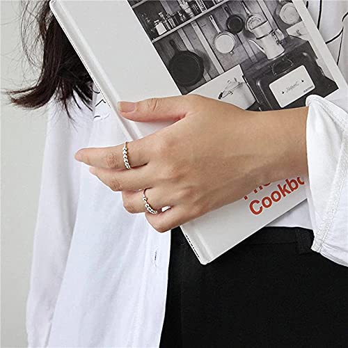 ZogCowy 925 Sterling Silver Anxiety Ring for Women Men Anti Anxiety Fidget Spinner Rings with Beads Stress Relief Spinning Ring