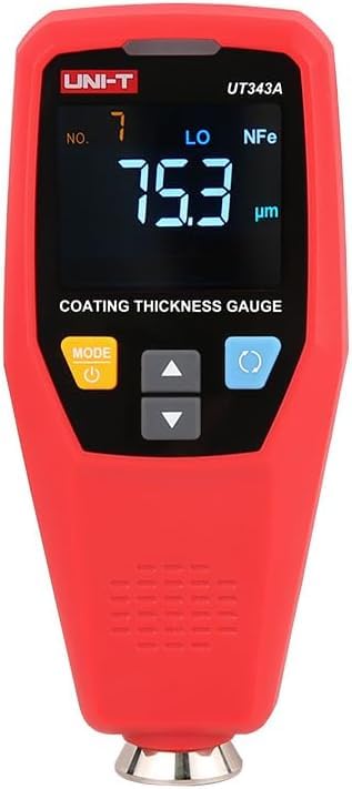 UNI-T UT343A Digital Coating Thickness Composite Gauge Meter Automobile Paint Film Tester Measuring FE/NFE Paint Tool USB Data Storage Single-Point Multi-Point Quick Judgment Prompt