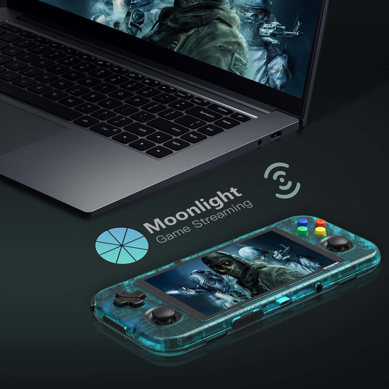 Retroid Pocket 3 Plus Retro Game Handheld Console, Retroid Pocket 3 Plus Android Retro Game Console Multiple Emulators Console Handheld 4.7 Inch 16:9 Display 4500mAh Battery Classic Games (Clear Blue)