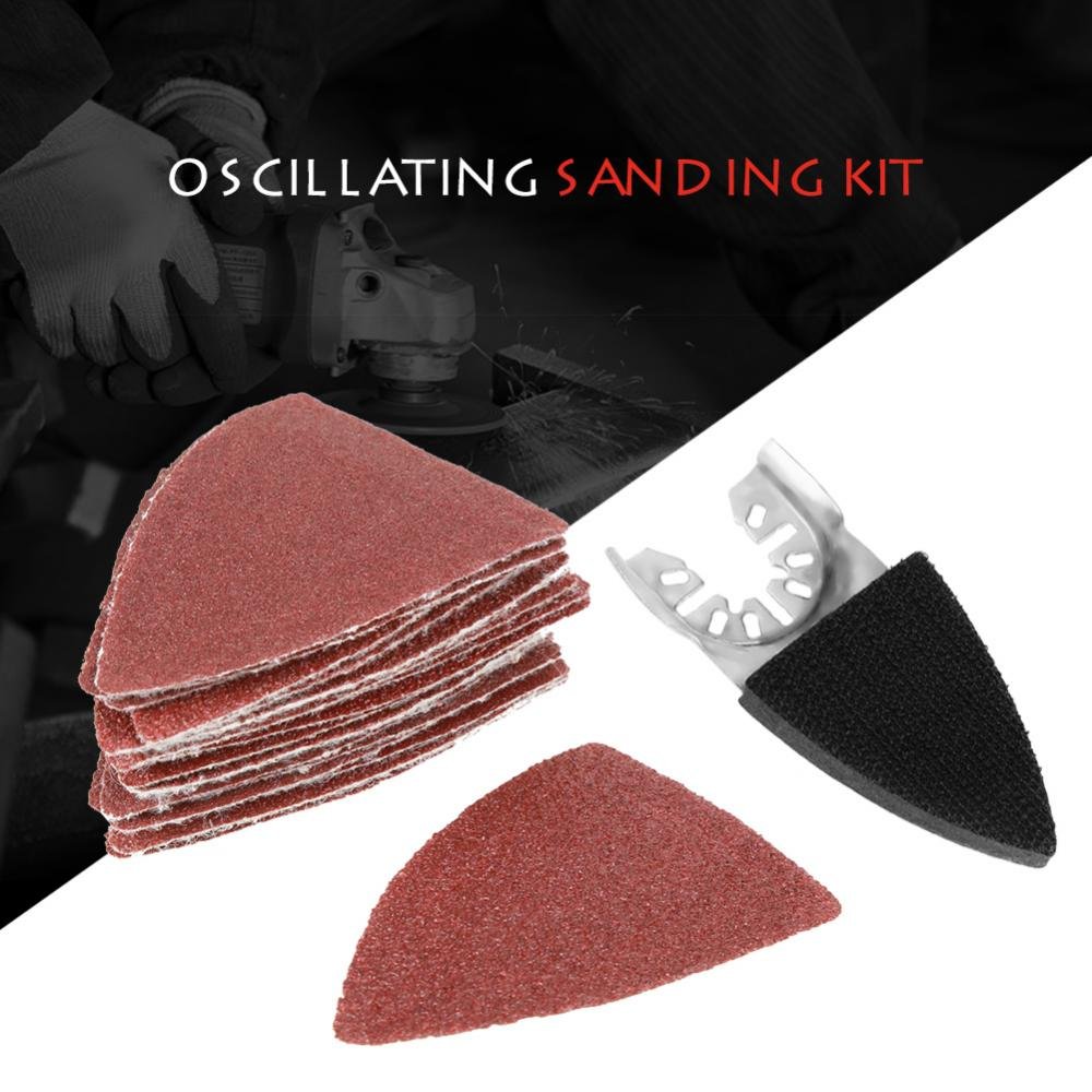 Triangle Sanding Pads Oscillating Tool Sanding Pad Oscillating Tool Accessories Double Action Sanding Kit 82Pcs DIY Woodworking Sand Paper Mini Delta Oscillating Multi Tool Polishing Sander Sand Paper