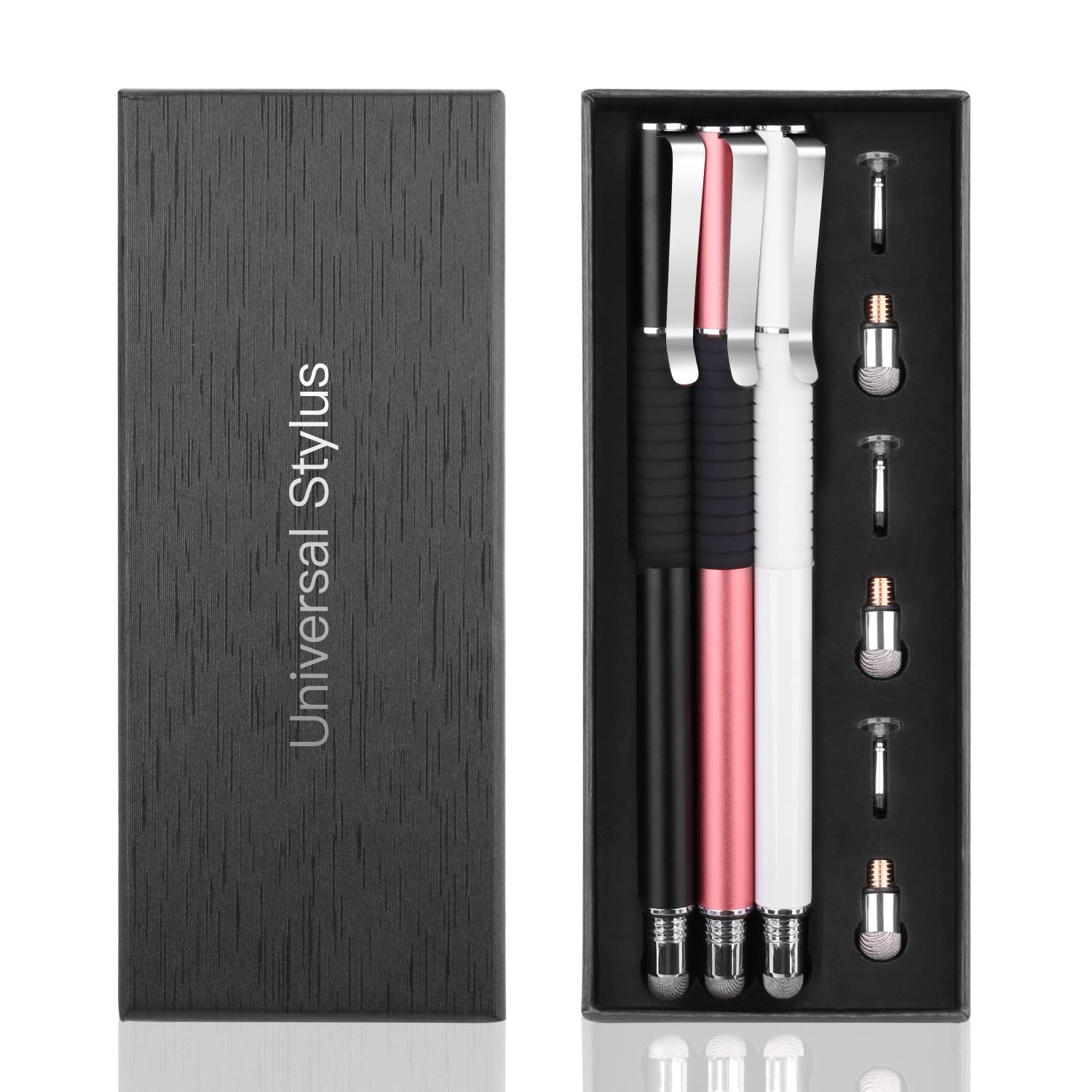 Waysse 3 Stylus Pens for Touch Screens, Capacitive Pen High Sensitivity & Fine Point, Universal Stylus with Clear Disc for iPhone X/8/8plus iPad/iPad Pro/iPad Mini and All Capacitive Touch Screens