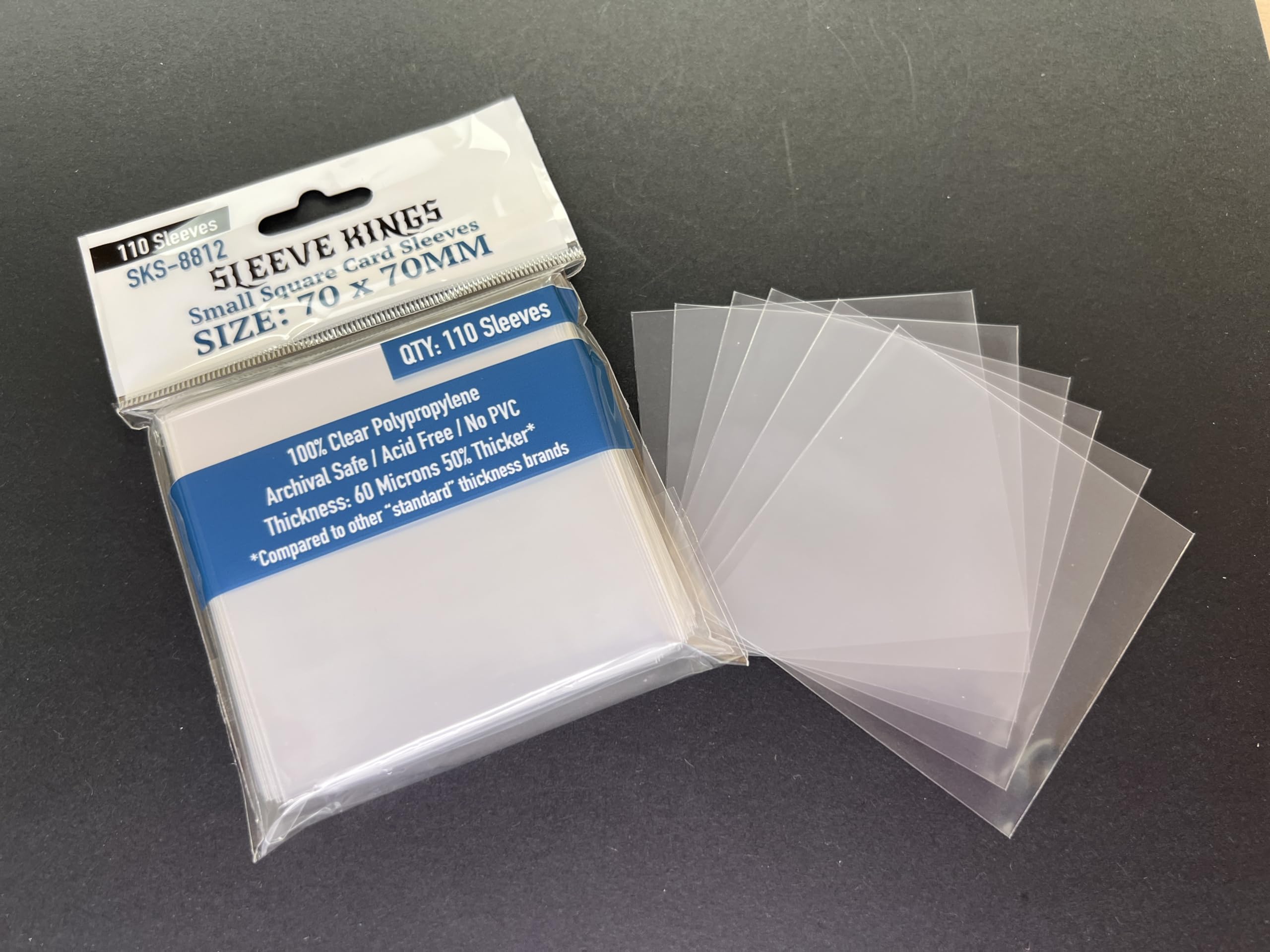 Sleeve Kings Small Square Card Sleeves (70x70mm) - 110 Pack, 60 Microns