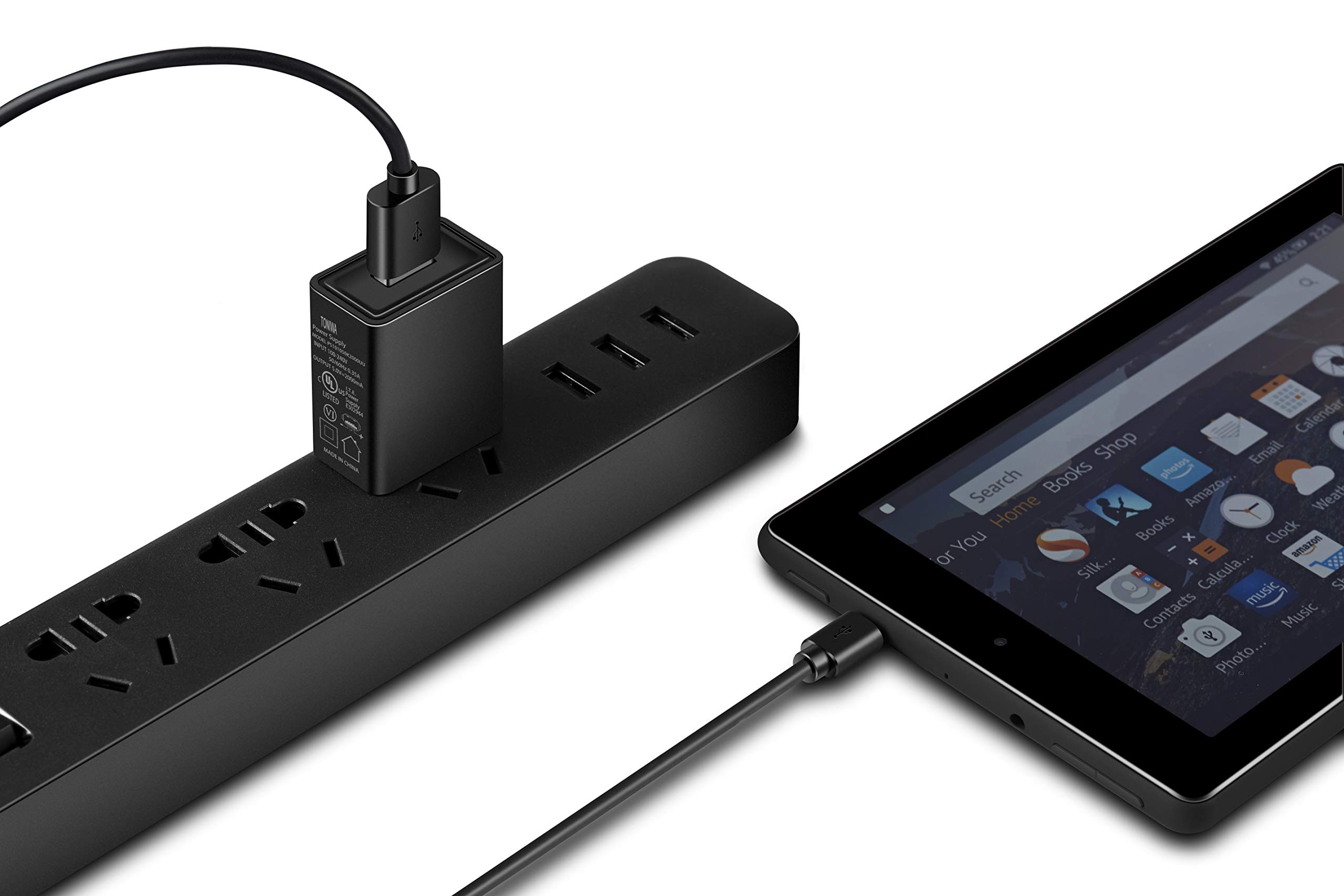 Tablet Fast Charger with 6.5Ft USB-C and Micro Cable (Designed for use with All Fire HD8 Tablets and All Fire HD8 Plus,Kids Edition,Kids Pro)
