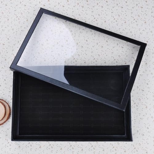 UGPLM Rings Display Tray Rings Earrings Showcase 100 Slots Foam Insert with Flannel Gift Rings Holder Case Jewelry Tray Organizer, A