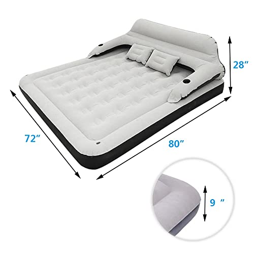 Tialoer King Size Inflatable Air Mattress Sofa Bed for Camping with Adjustable Back Sofa(No Air Pump)