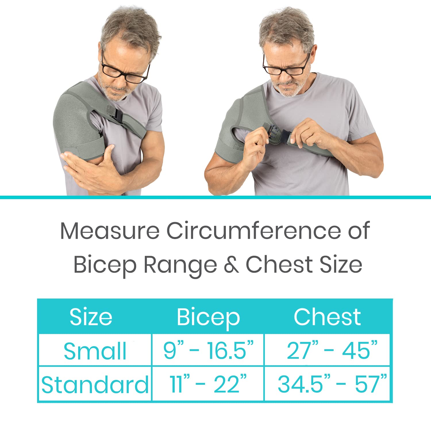 Vive Shoulder Brace - Rotator Cuff Compression Support - Men, Women, Left, Right Arm Injury Prevention Stabilizer Sleeve Wrap - Immobilizer for Dislocated AC Joint, Labrum Tear Pain (Black, Small)