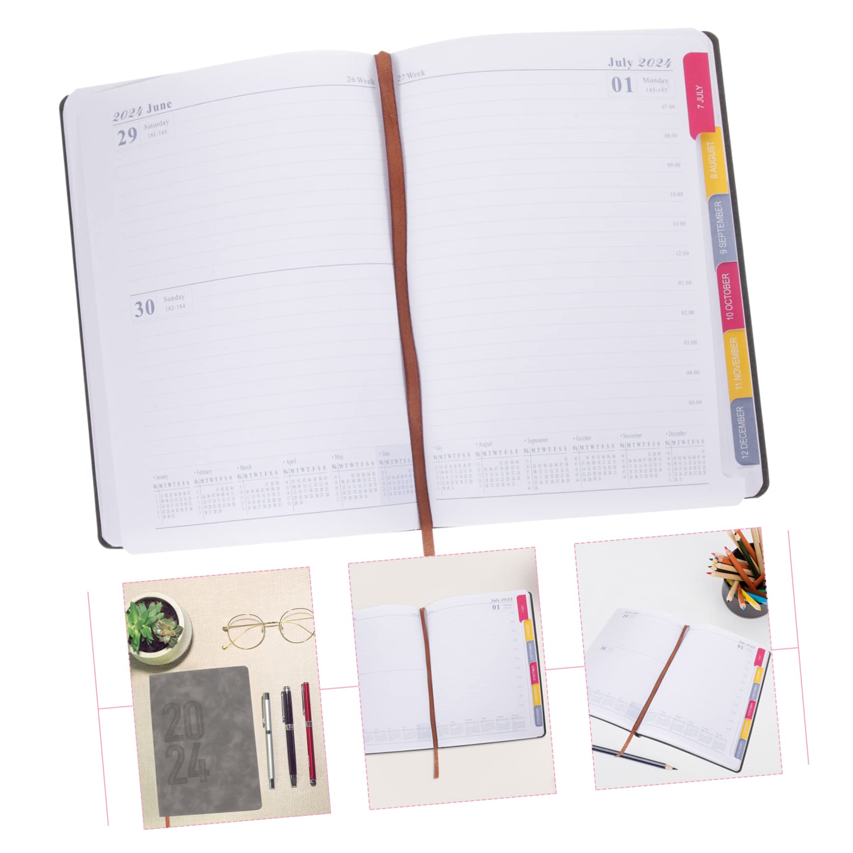 STOBOK 2024 Weekly Schedule Planner Office Memo Pad Monthly Planner Notebook New Year Schedule Notebook Daily Writing Book Calendar Notebook Daily Planner Portable Manual Paper Work