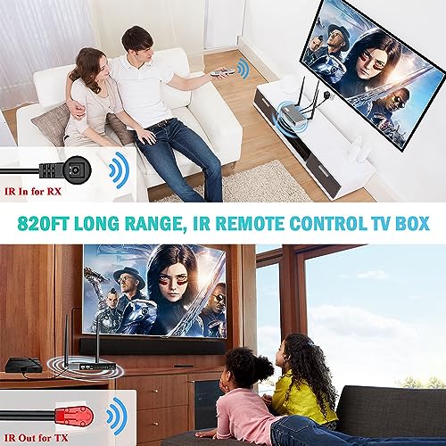 TIMBOOTECH Wireless HDMI Transmitter & 5 Receivers, Multiple TVs, 5.8G HDMI Wireless Extender, 1080P@60Hz, 820FT, KVM, IR Remote, HDMI Loop Out, Live Stream Video &Audio to Multiple Displays(1TX+5RX)