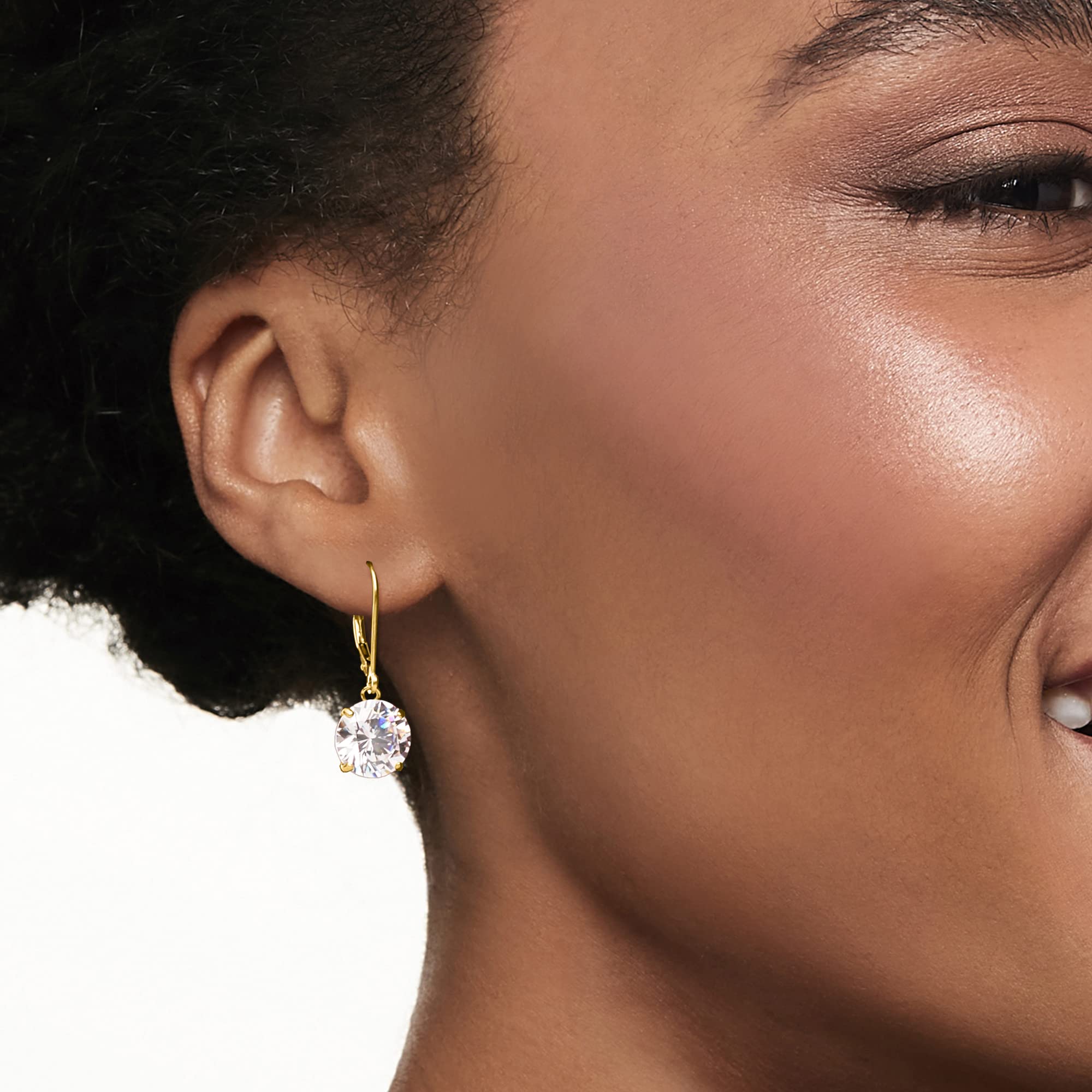 Ross-Simons 8.00 ct. t.w. CZ Drop Earrings in 14kt Yellow Gold
