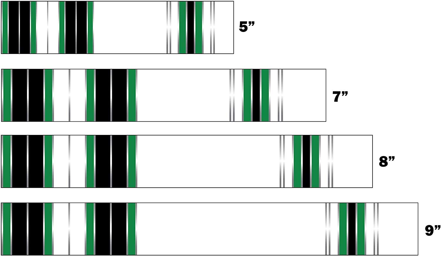 White Water Archery Non-Laminated Green Traditional 9 Crest Arrow Wraps 15 pk Choose Length Width (5.75)