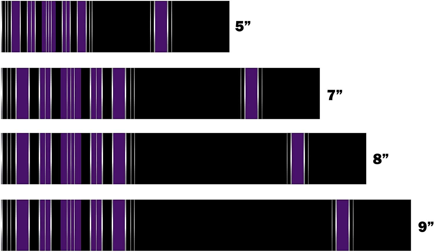 White Water Archery Laminated Purple Traditional 11 Crest Arrow Wraps 15 pk Choose Length Width (8, 1)