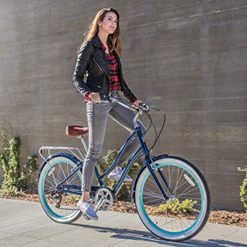 sixthreezero EVRYjourney Women's 1/3/7/21 Speed Step-Through Hybrid Cruiser Bicycle, 26"/24" Wheels, Multiple Colors