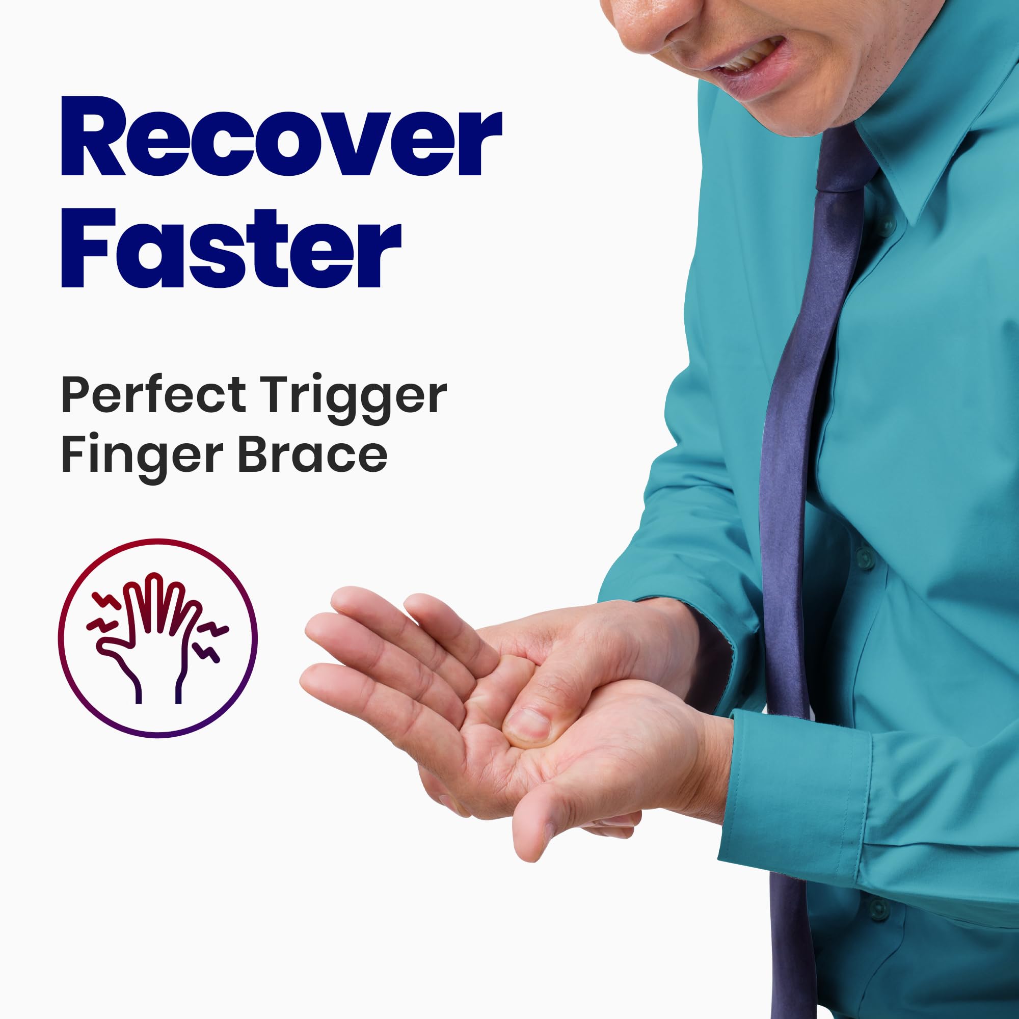 Trigger Finger Splint Middle Finger Brace | Middle Finger Splint For Broken or Fractured Middle Finger, Arthritis, Tendonitis, Tenosyvitis | Mallet Trigger Finger Straightener Immobilizer | LARGE