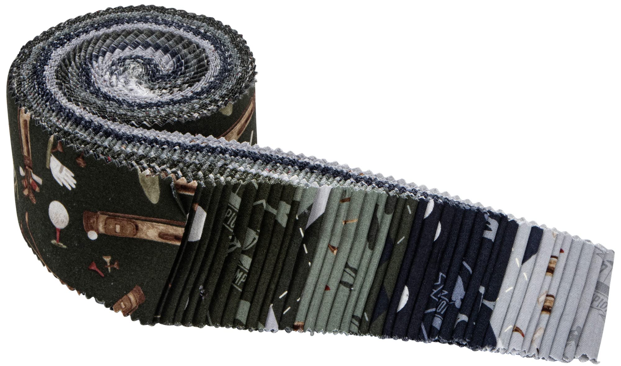 Tara Reed Golf Days Rolie Polie 40 2.5-inch Strips Jelly Roll Riley Blake Designs RP-13000-40