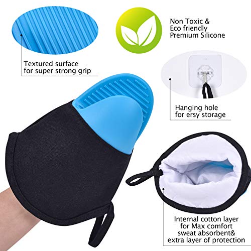 Ubrand Flybirdshome Mini-Oven Gloves,Cooking Pinch Gloves,Silicone Oven Mitts, Pinch Potholders for Kitchen,Cooking Gloves Heat Resistant,Pot Holders and Oven Mitts Sets Suitable for Kitchen Cooking