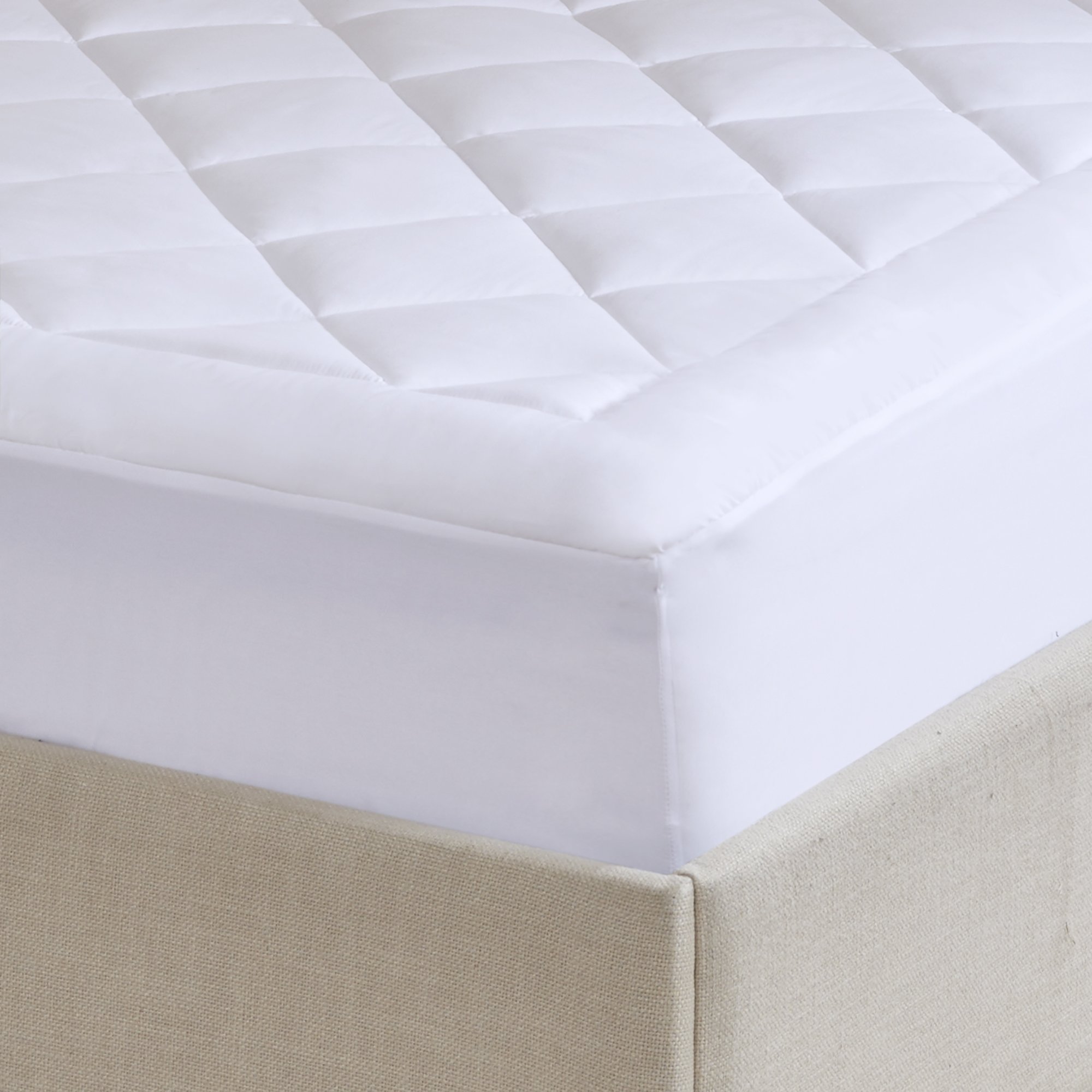 Sleep Philosophy 3M Protector Topper Moister Wicking Hypoallergenic Stain Resistant Bed Cover with Deep Pocket Mattress Pad, Cal King, Serenity White