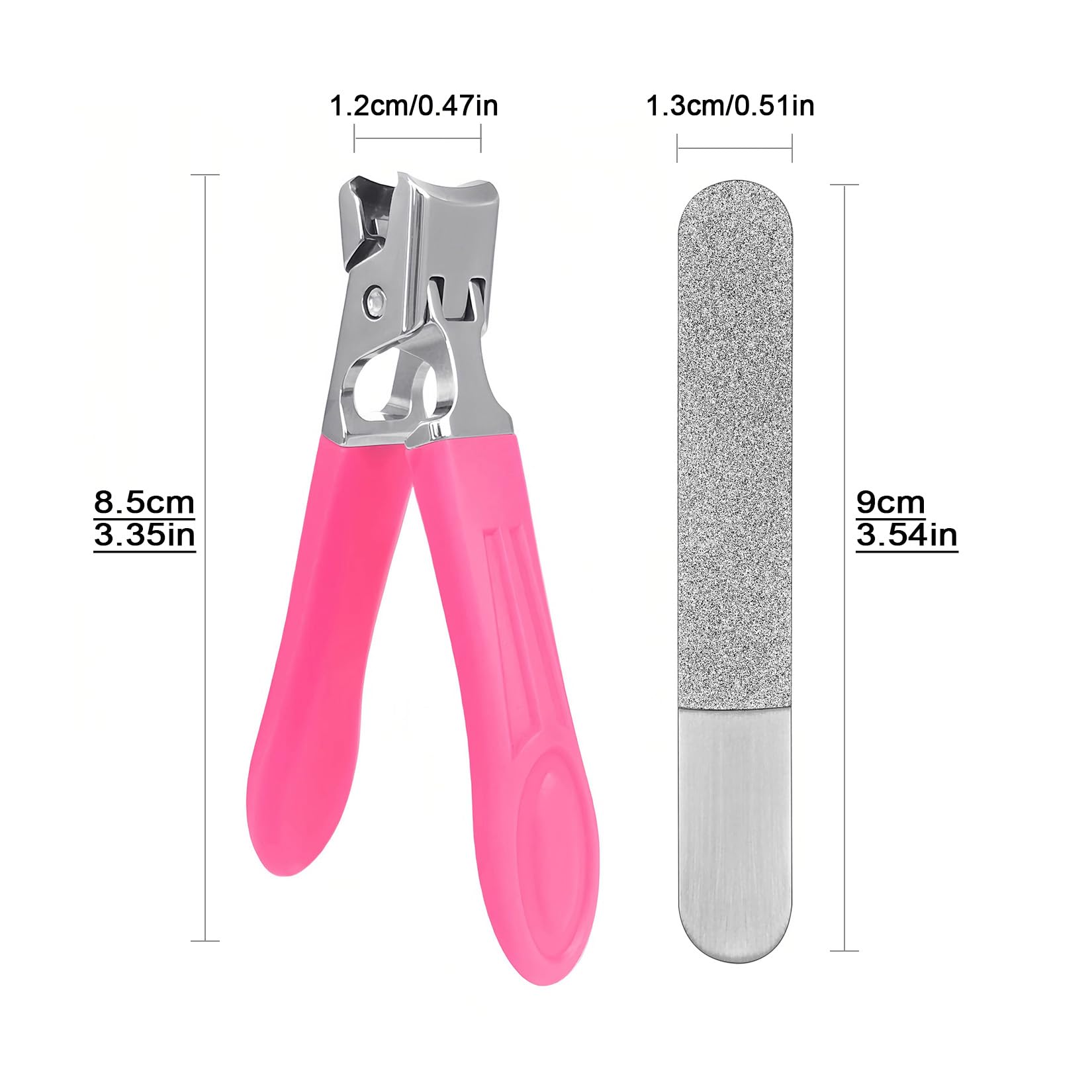 SG Nekoo Nail Clippers for Thick Nails Hard Fingernails and Toenails Cutter with File, Ultra Sharp Curved Splash Proof Trimmer for Adults Men Women Seniors (Mid-pink)