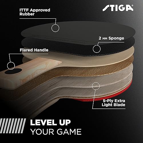 STIGA Apex Performance-Level Table Tennis Racket with ACS Technology for Increased Control