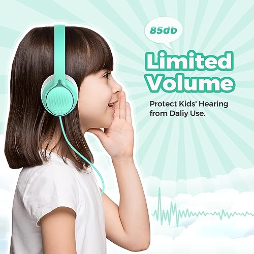 TuneFlux Kids Headphones, Design for Boys and Girls-Green