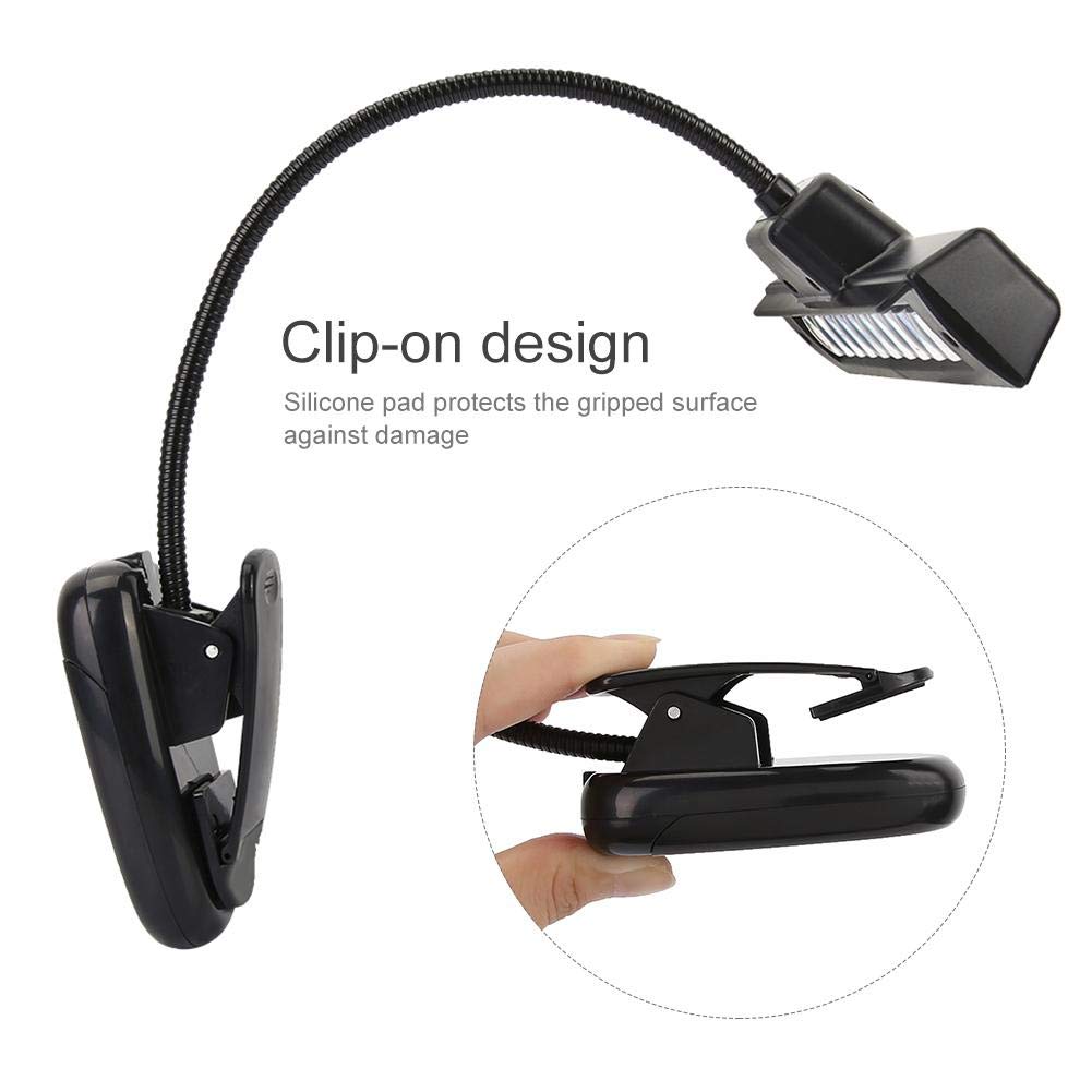 VBESTLIFE Music Stand Light, Portable Clip-on Position Adjustable LED Musician Lamp Reading Light for Music Stands Pianos Work Tables Desks Reading